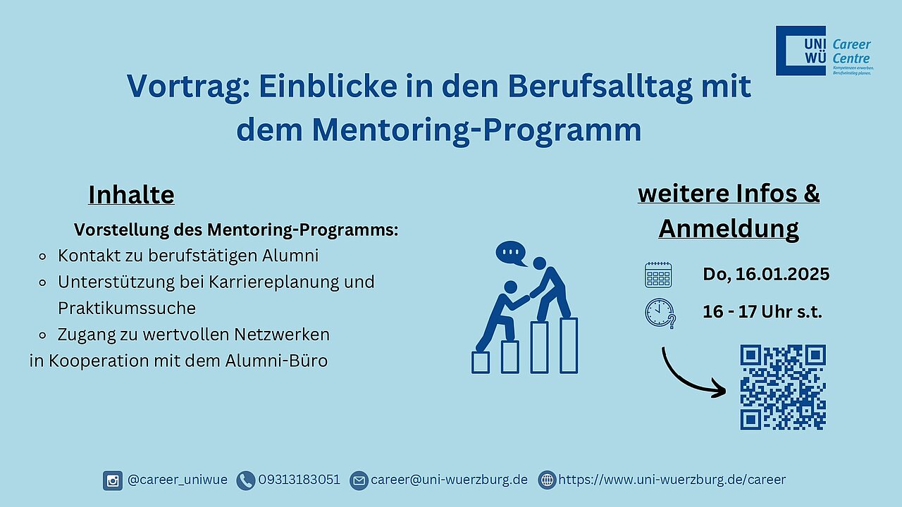 Vortrag des Career Centre: Einblicke in den Berufsalltag mit dem Mentoring-Programm - Slavistik